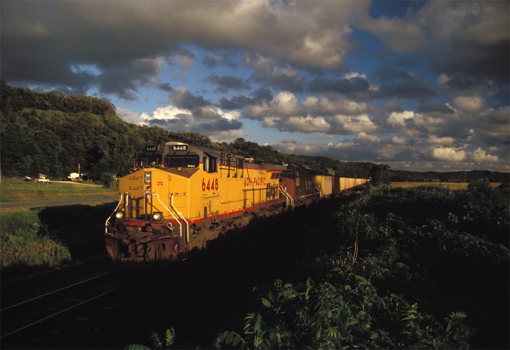 UP 6448 Leads a loaded coal train Eastbound